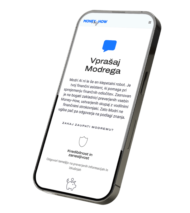 Modri AI – vaš finančni asistent Money-How